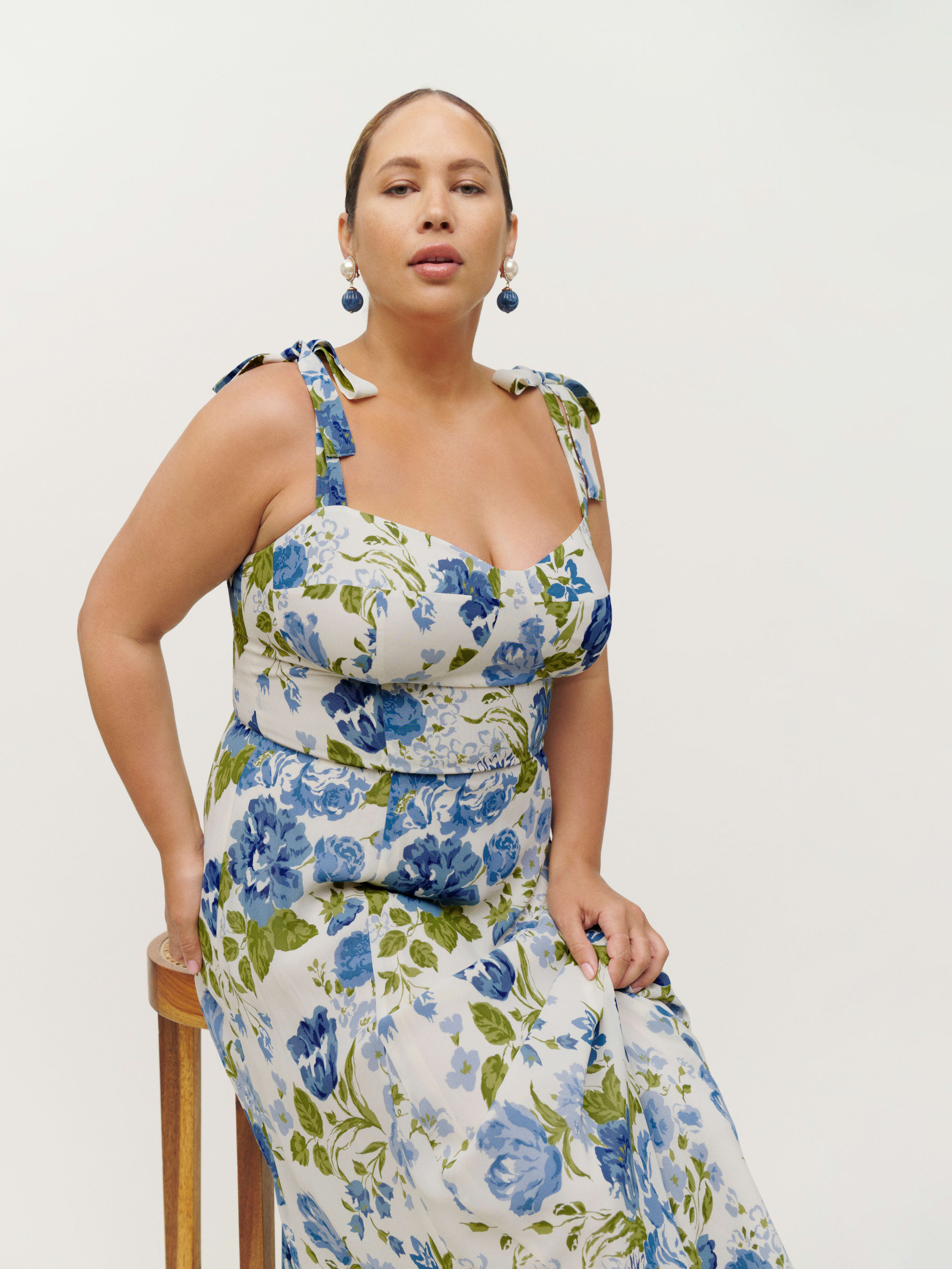 knee length dresses for ladies Rent The Casette Floral Linen Maxi Dress By Reformation