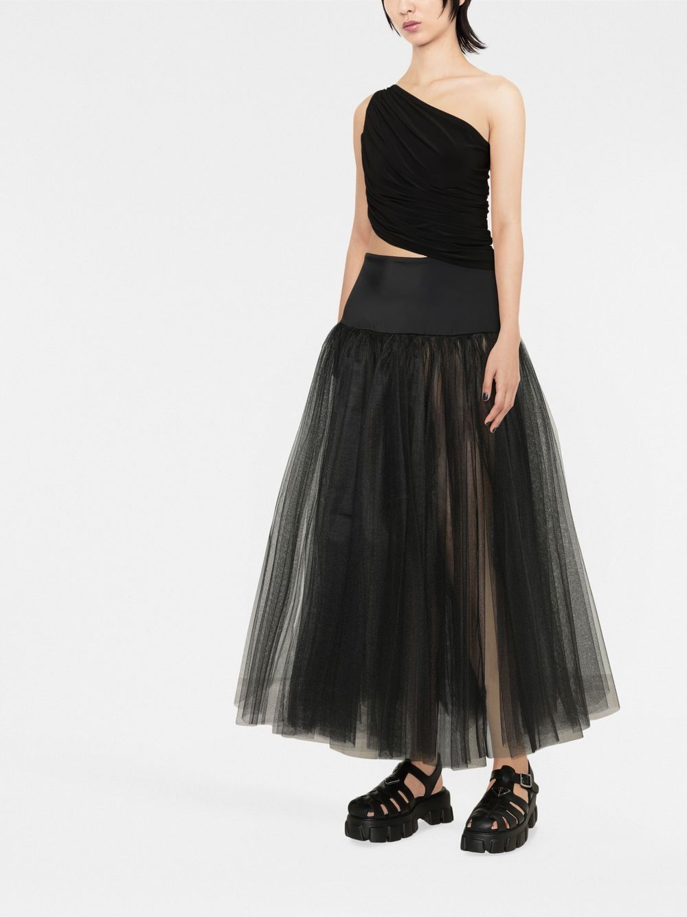 NORMA KAMALI Norma Kamali diana ruched one-shoulder top