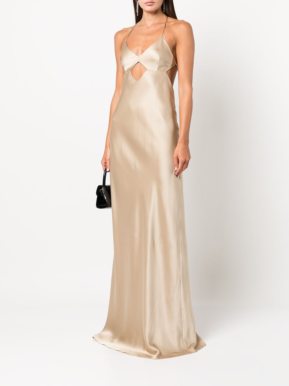 MICHELLE MASON Michelle Mason Cut-Out Silk Gown