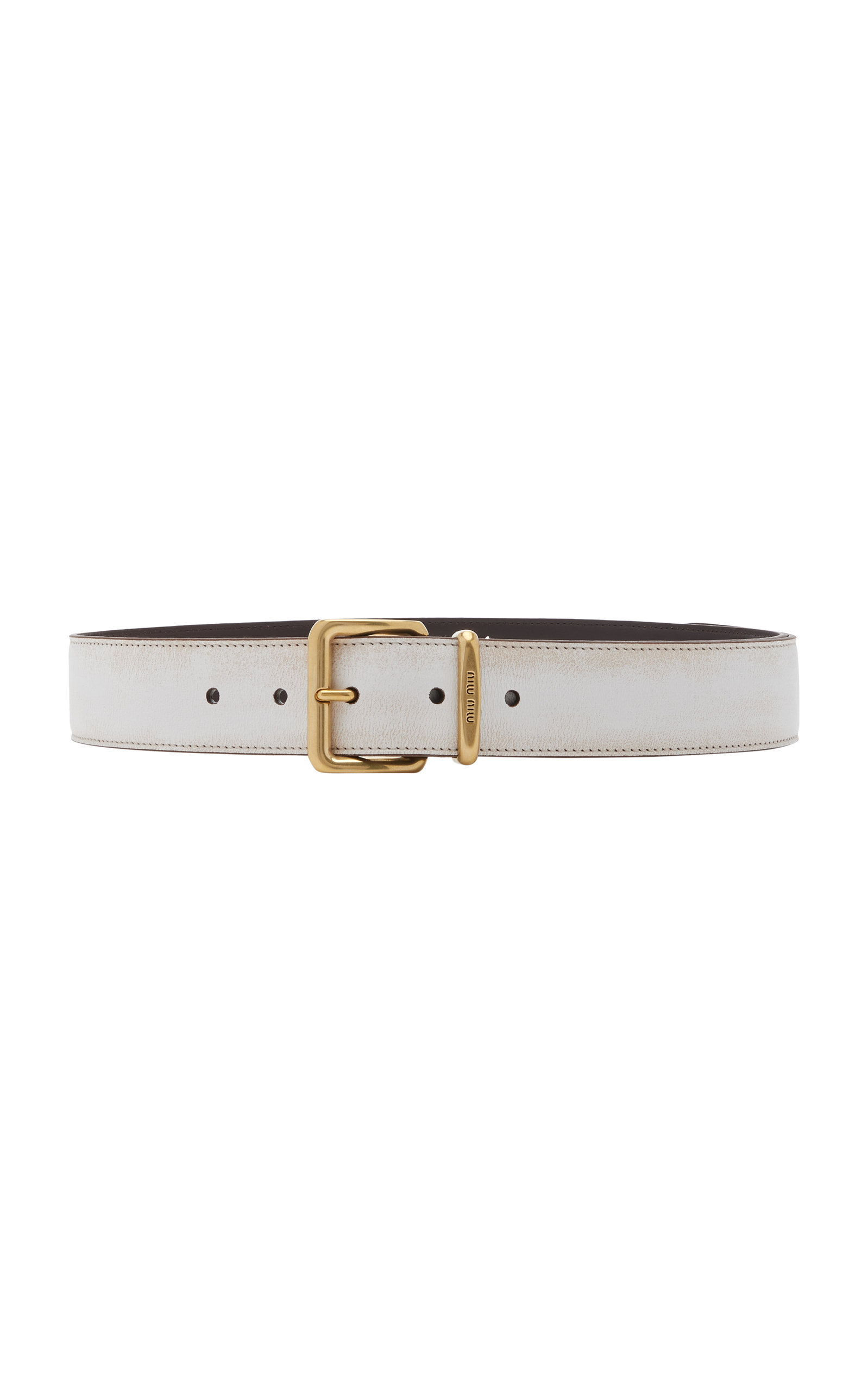 Miu Miu Leather Belt - Brown | Editorialist display picture 3