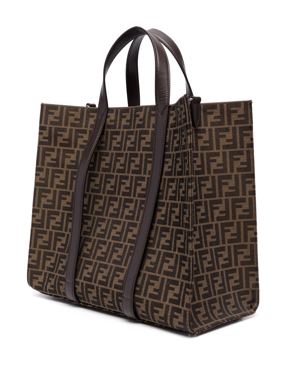 Fendi Ff Jacquard-Motif Tote Bag - Brown | Editorialist