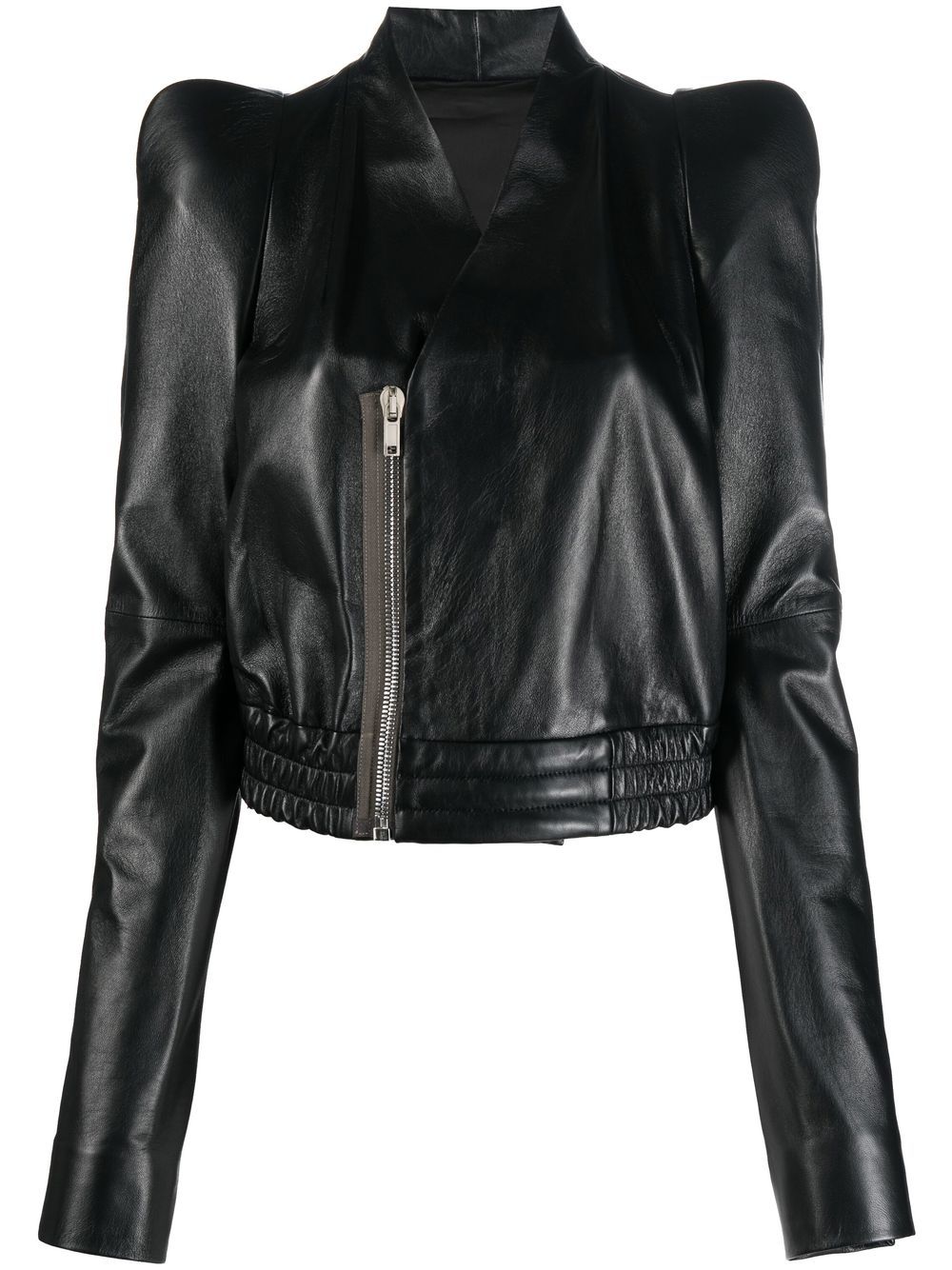 Rick Owens Zionic Leather Bomber Jacket In Black 49% Off
