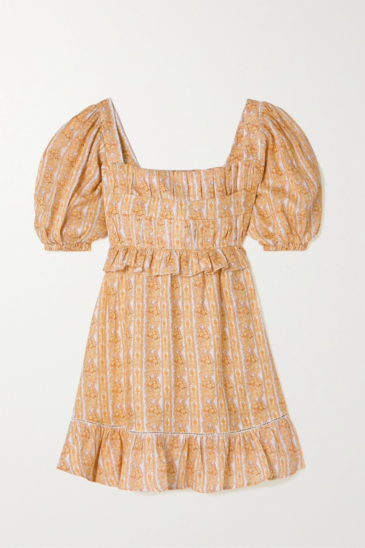 knee length dresses for ladies Palomar Mini Dress Agua Stripe Mustard, Xs / Agua Stripe main image 1