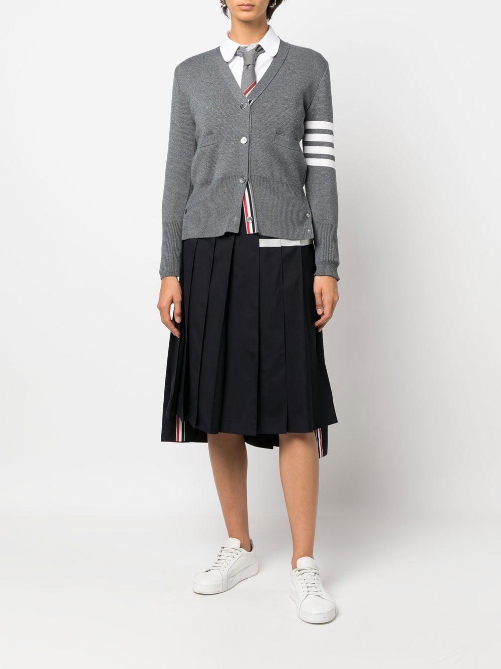 THOM BROWNE Thom Browne Stripe-Print Pleated Skirt