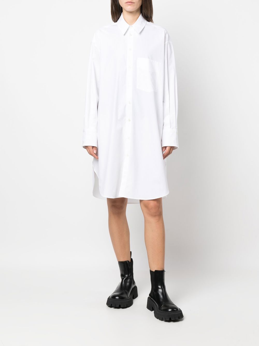 PALM ANGELS Palm Angels Rhinestone Logo Shirt Dress