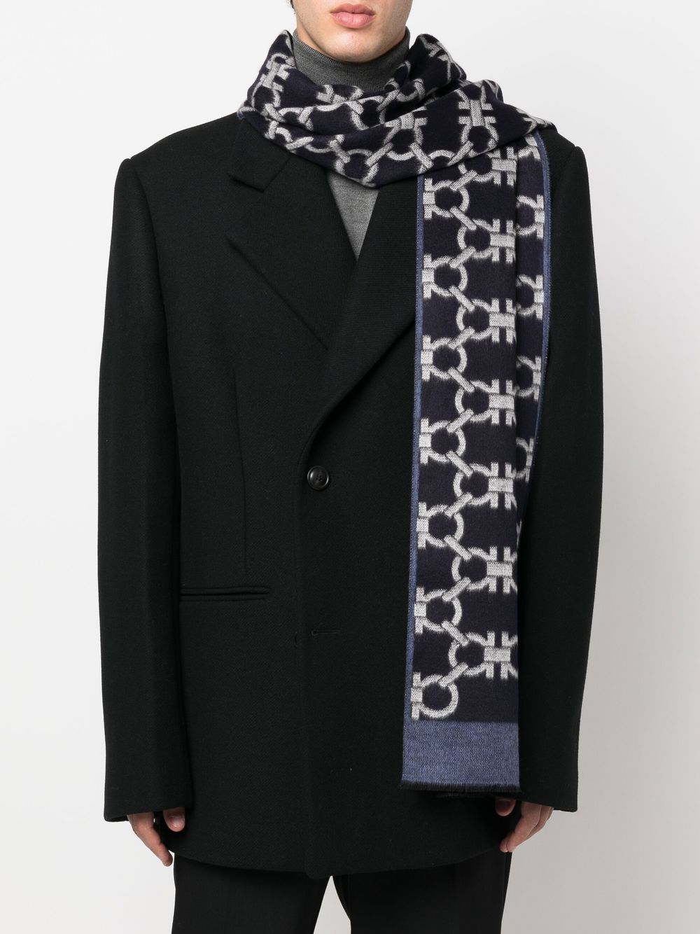 SALVATORE FERRAGAMO gancini-pattern jacquard scarf