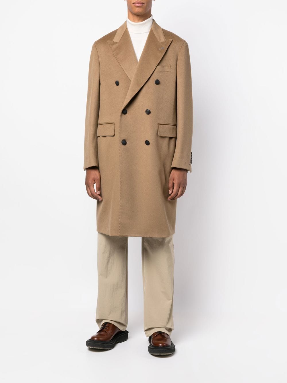 TAGLIATORE Peak-Lapels Double-Breasted Coat