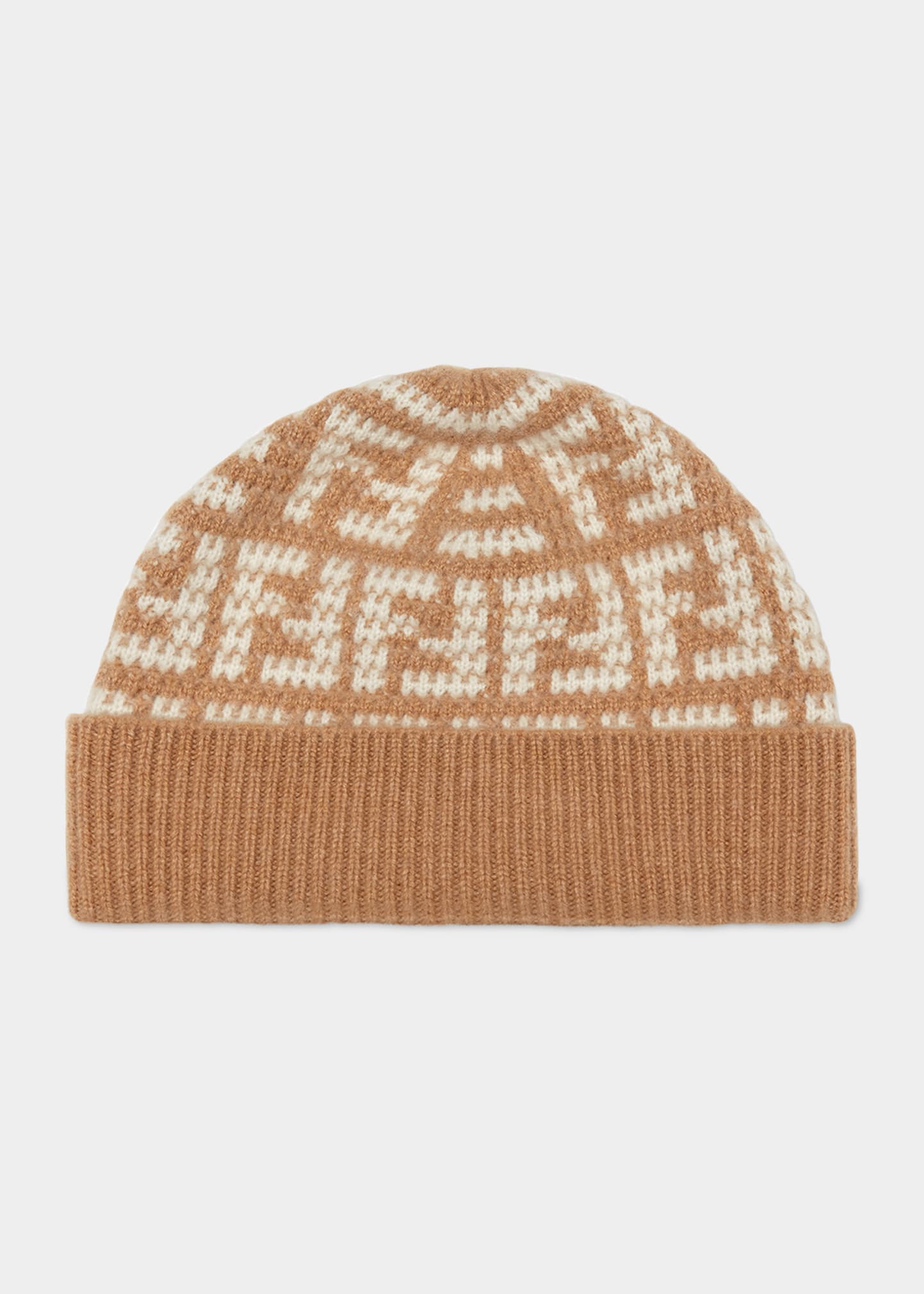 FENDI FF Jacquard Monogram Cashmere Beanie Hat Fendi Ff Trim Fleece Wool Beanie in Black for Men | Lyst main image 3