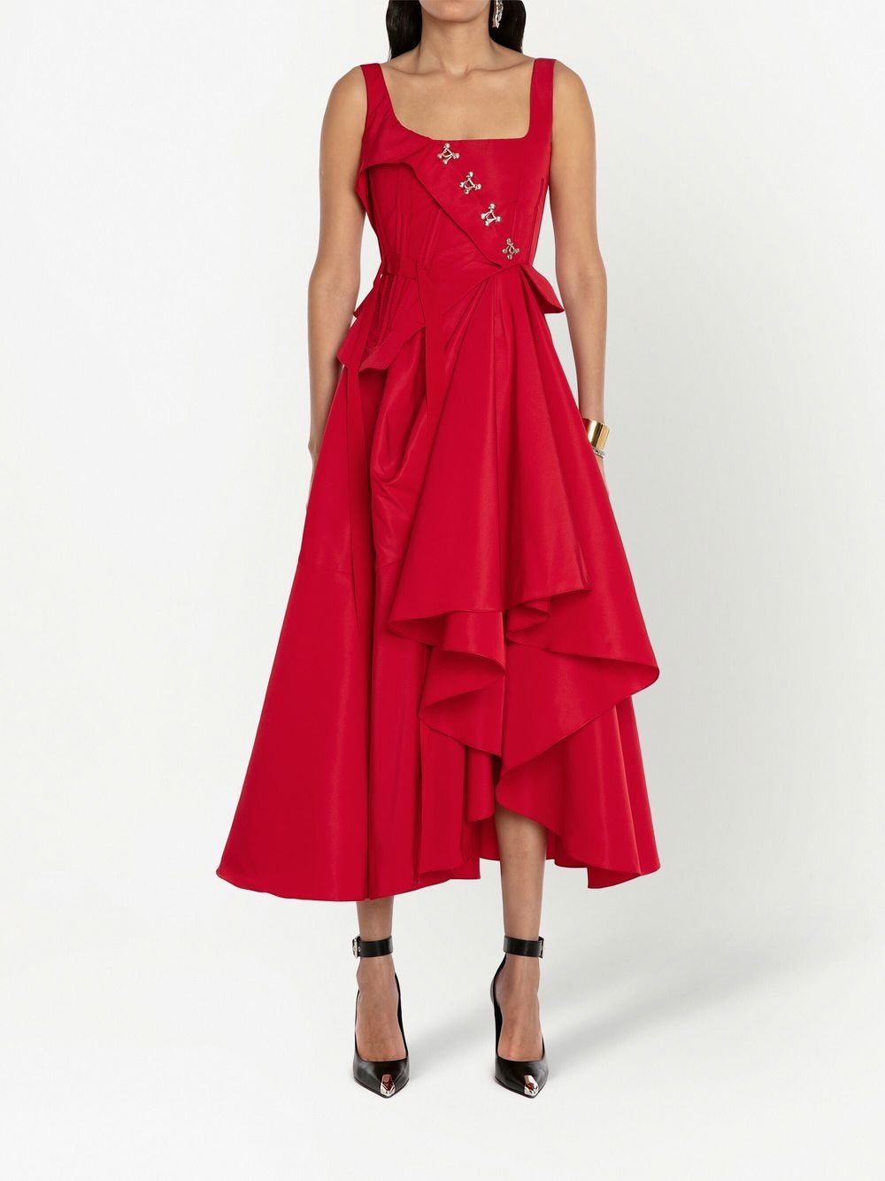 ALEXANDER MCQUEEN Hook-Embellished Drape Dress