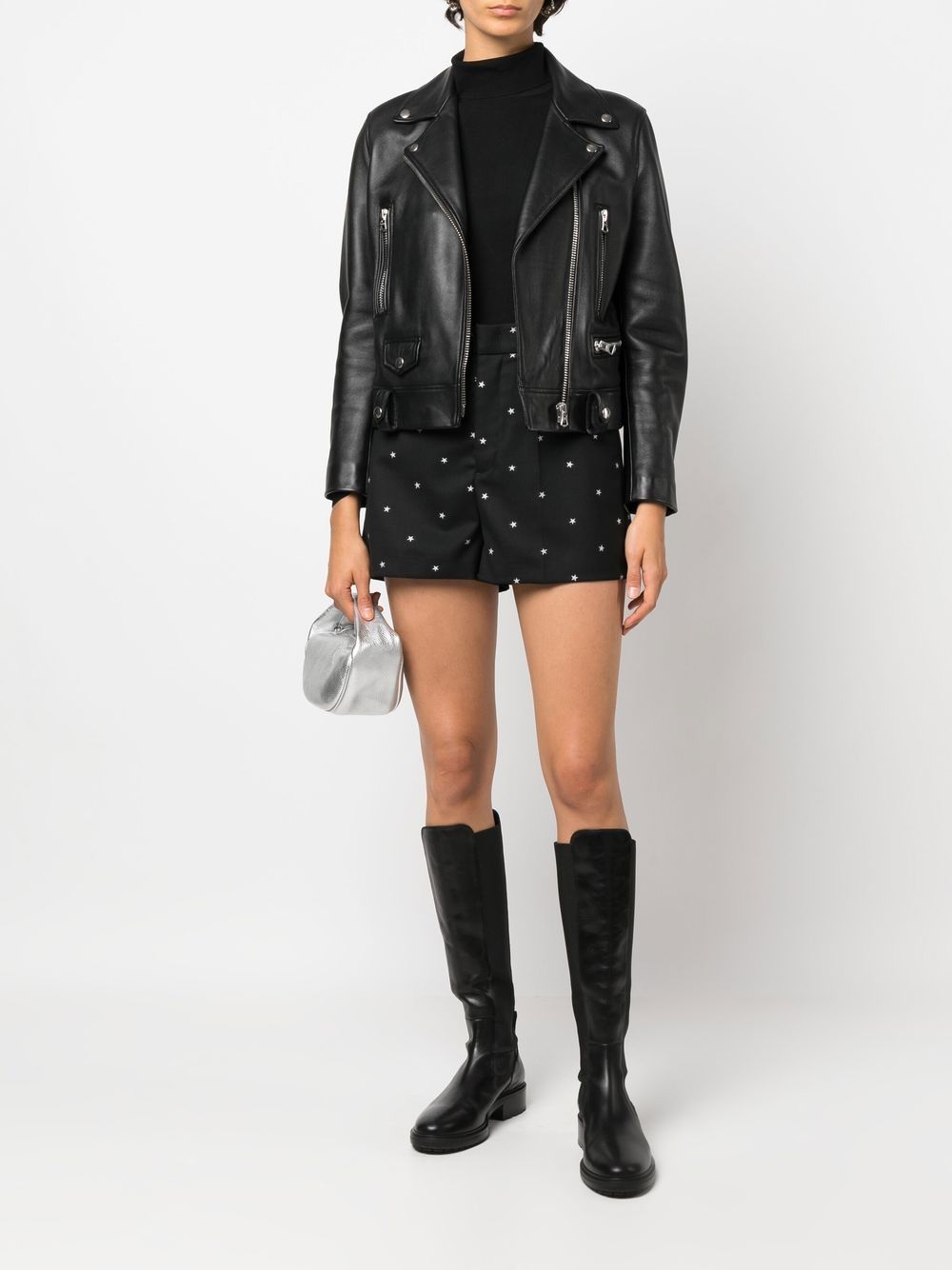 RED VALENTINO Star-Print Thigh-Length Shorts