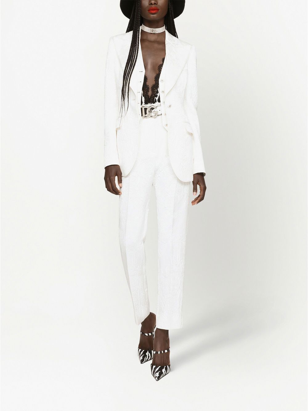 DOLCE & GABBANA Floral-Brocade Tailored Trousers