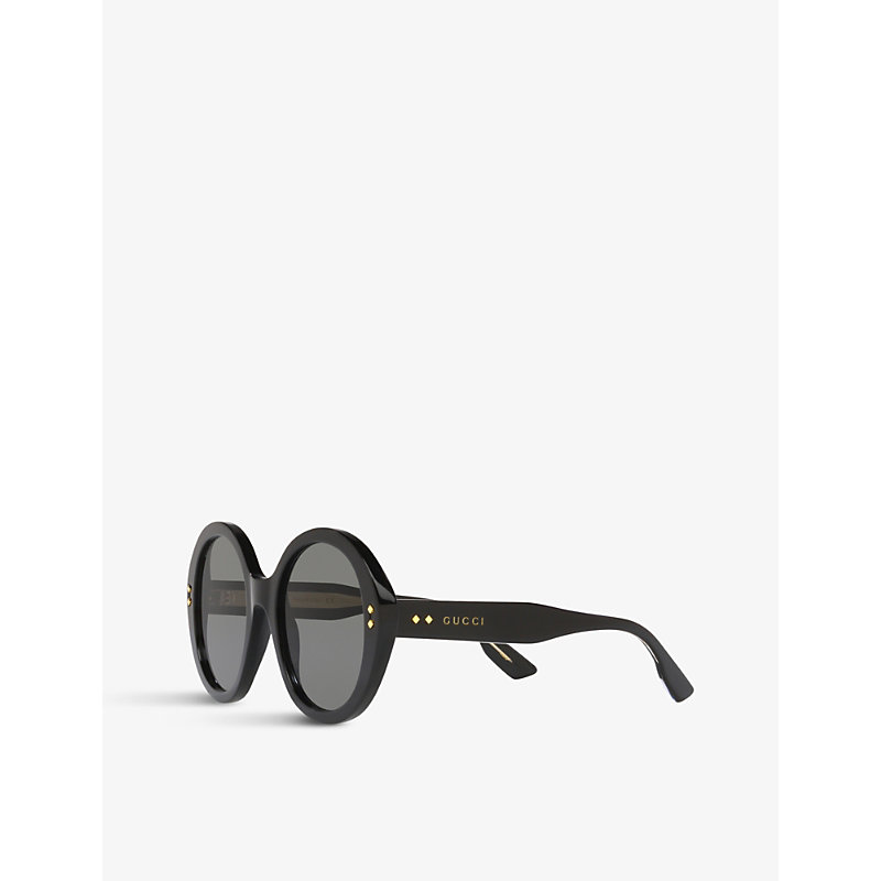 Gucci Gg1081s Round-Frame Sunglasses In Black - 50% Off  display picture 3