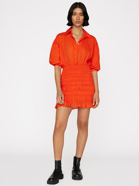 frame smocked shirt dress Frame Smocked Shirt Dress In Mandarin - 30% Off