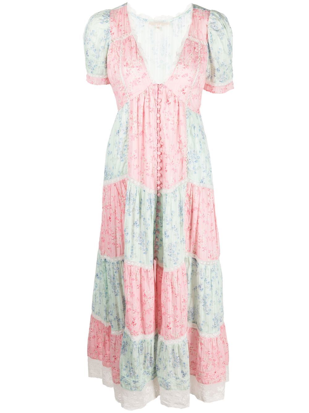 Loveshackfancy Floral-Print Patchwork Dress In Pink - 58% Off | Editorialist Loveshackfancy Floral-Print Patchwork Dress In Pink - 58% Off | Editorialist