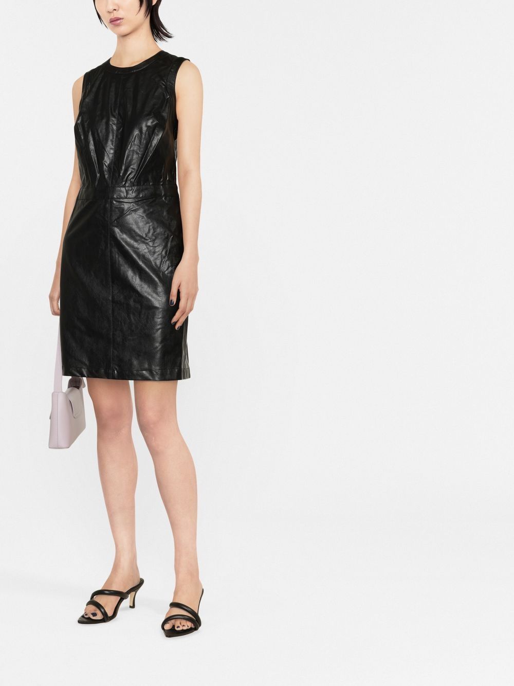 michael kors leather dress Buy Michael Kors Faux Leather Mini Dress - Black At 29% Off