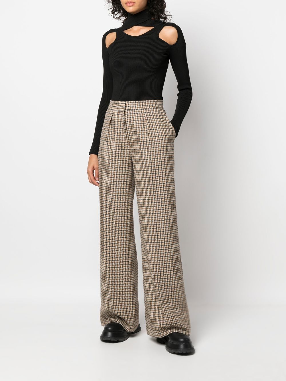 PALM ANGELS Palm Angels Checked Wide-Leg Trousers