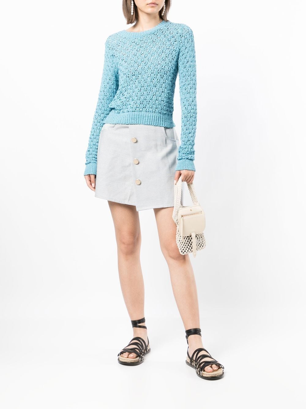 BAMBAH Bambah Pinstriped A-Line Skirt