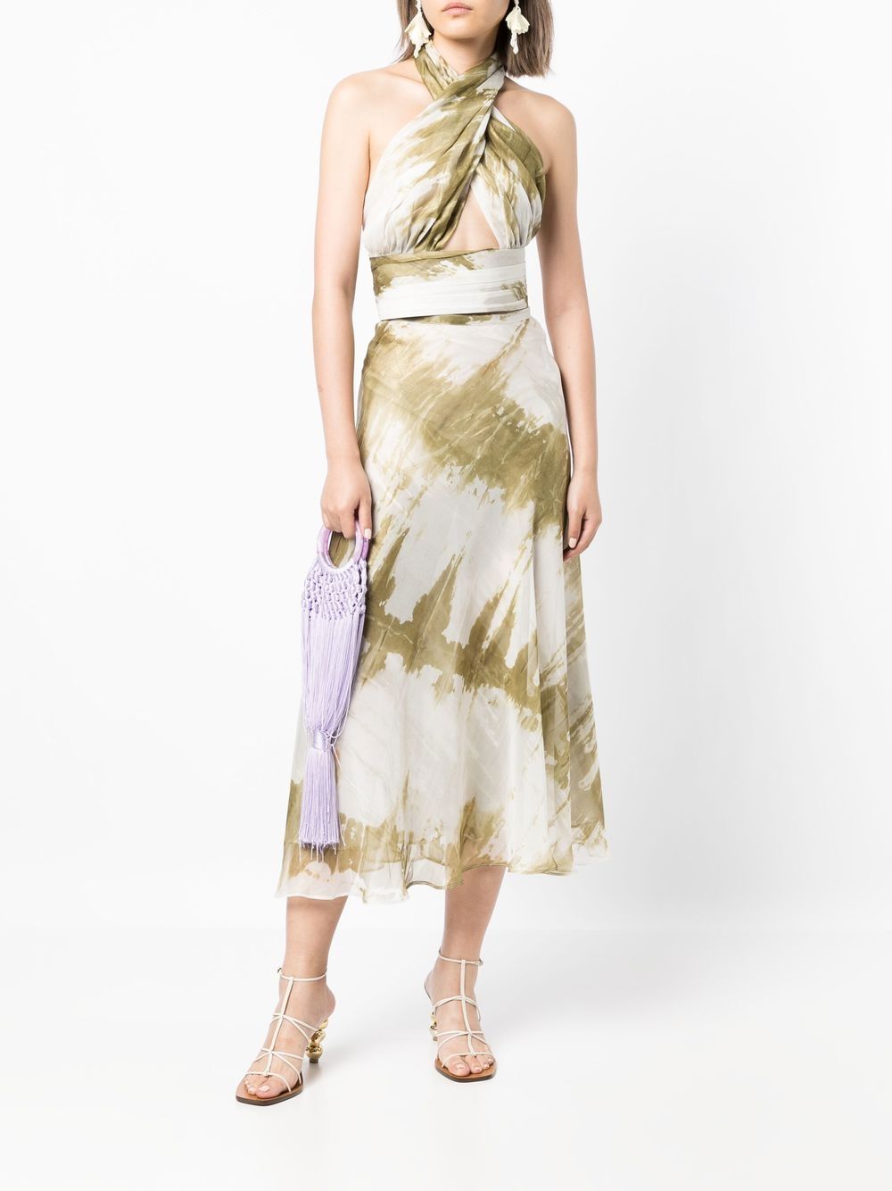 BAMBAH Bambah Tie-Dye A-Line Midi Skirt