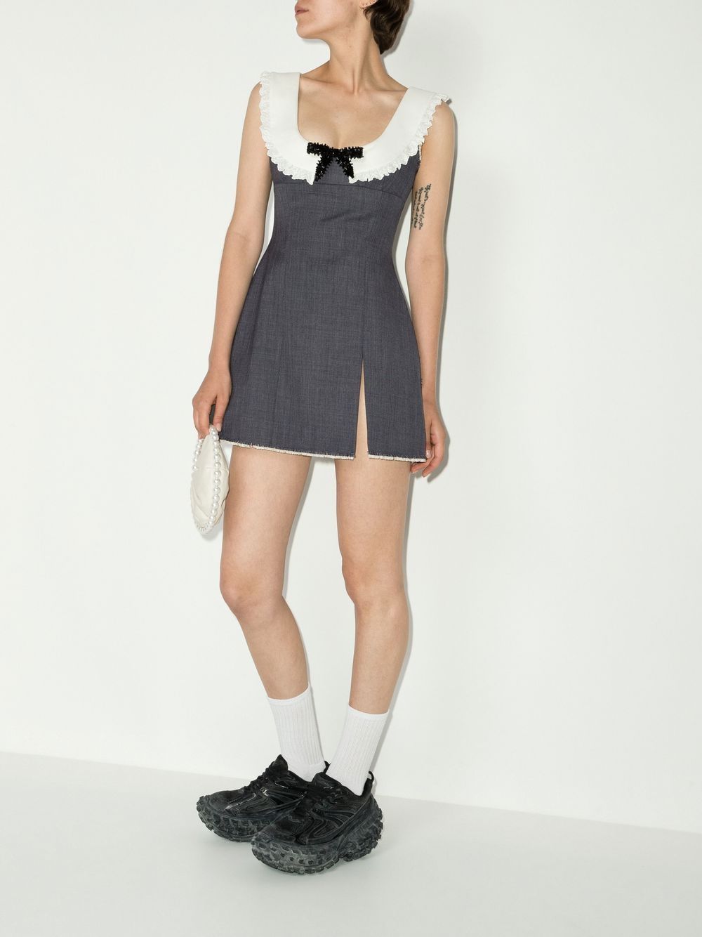 SHUSHU/TONG Bow-detail Sleeveless Dress - Grey | Editorialist