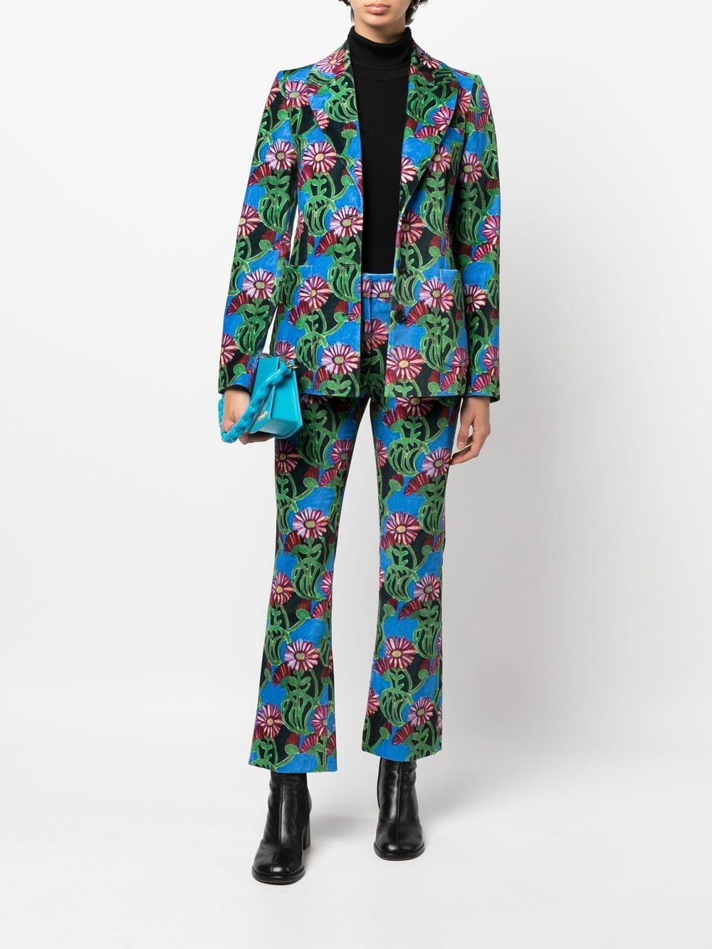 LA DOUBLEJ La DoubleJ Floral-Print Single-Breasted Blazer
