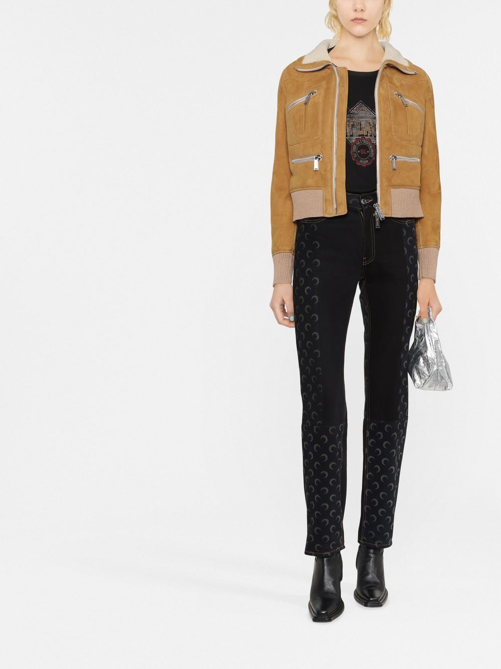 DSQUARED2 DSQUARED2 Ribbed-Detail Zipped-Up Bomber Jacket