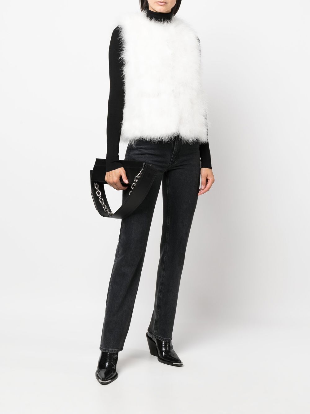 YVES SALOMON Silk Feathered-Finish Waistcoat