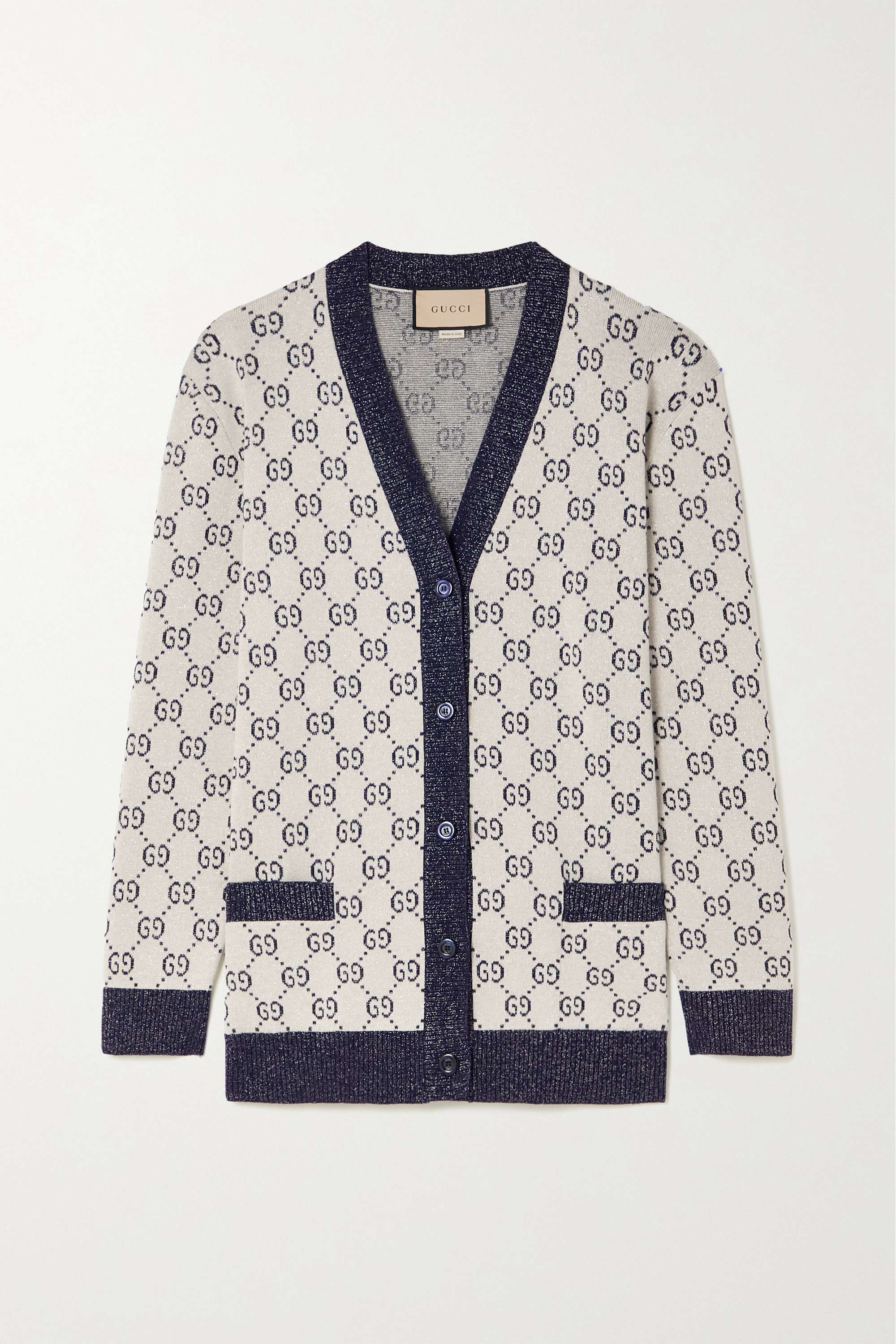 Gucci Love Parade Metallic Jacquard-Knit Cotton-Blend Cardigan 