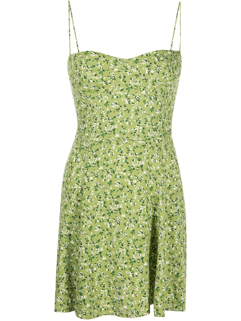 green floral reformation dress Reformation Hensley Artichoke Satin Sweetheart Neck Maxi Dress – The Closet  New York