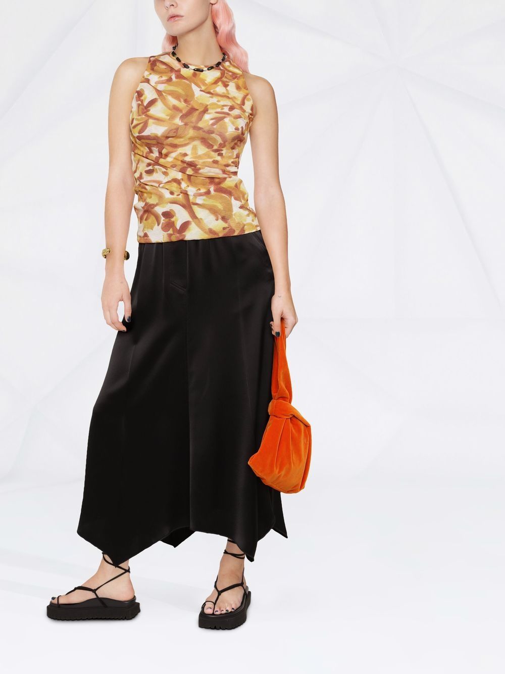 NANUSHKA Nanushka Handkerchief Hem Midi Skirt