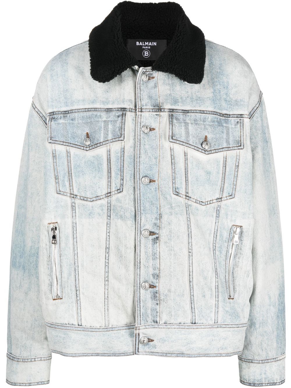 BALMAIN Balmain Logo Embroidered Denim Jacket