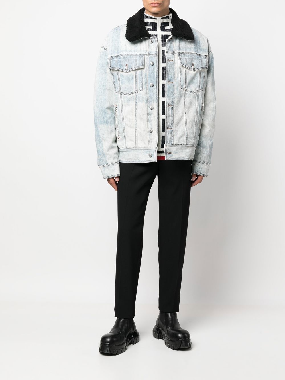 BALMAIN Balmain Logo Embroidered Denim Jacket