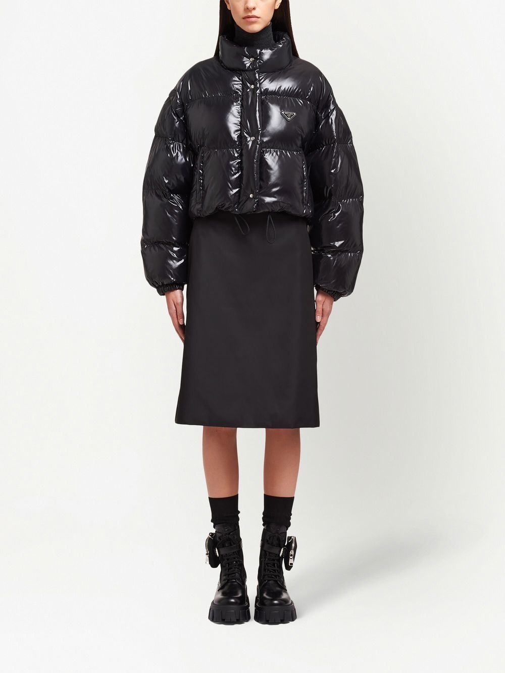 PRADA Prada Re-Nylon Cropped Convertible Down Jacket