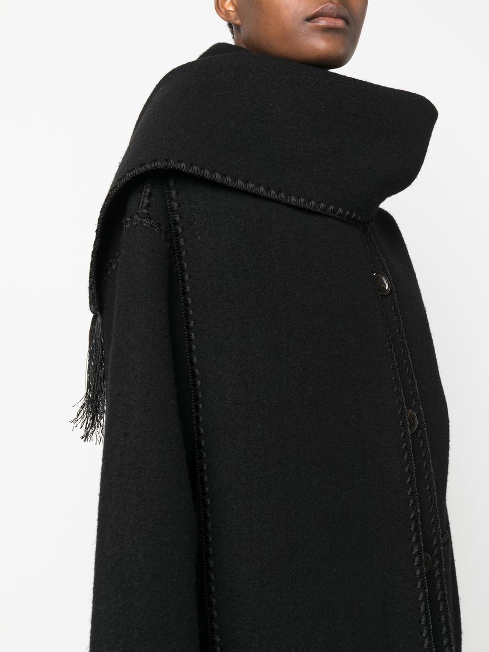 TotêMe Embroidered Scarf Jacket Black Editorialist