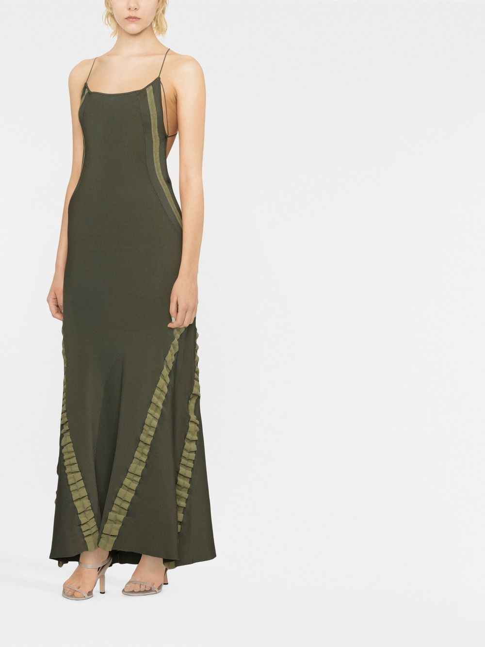 jacquemus green dress Jacquemus Khaki Le Raphia 'La Robe Maille Alca' Maxi Dress Jacquemus