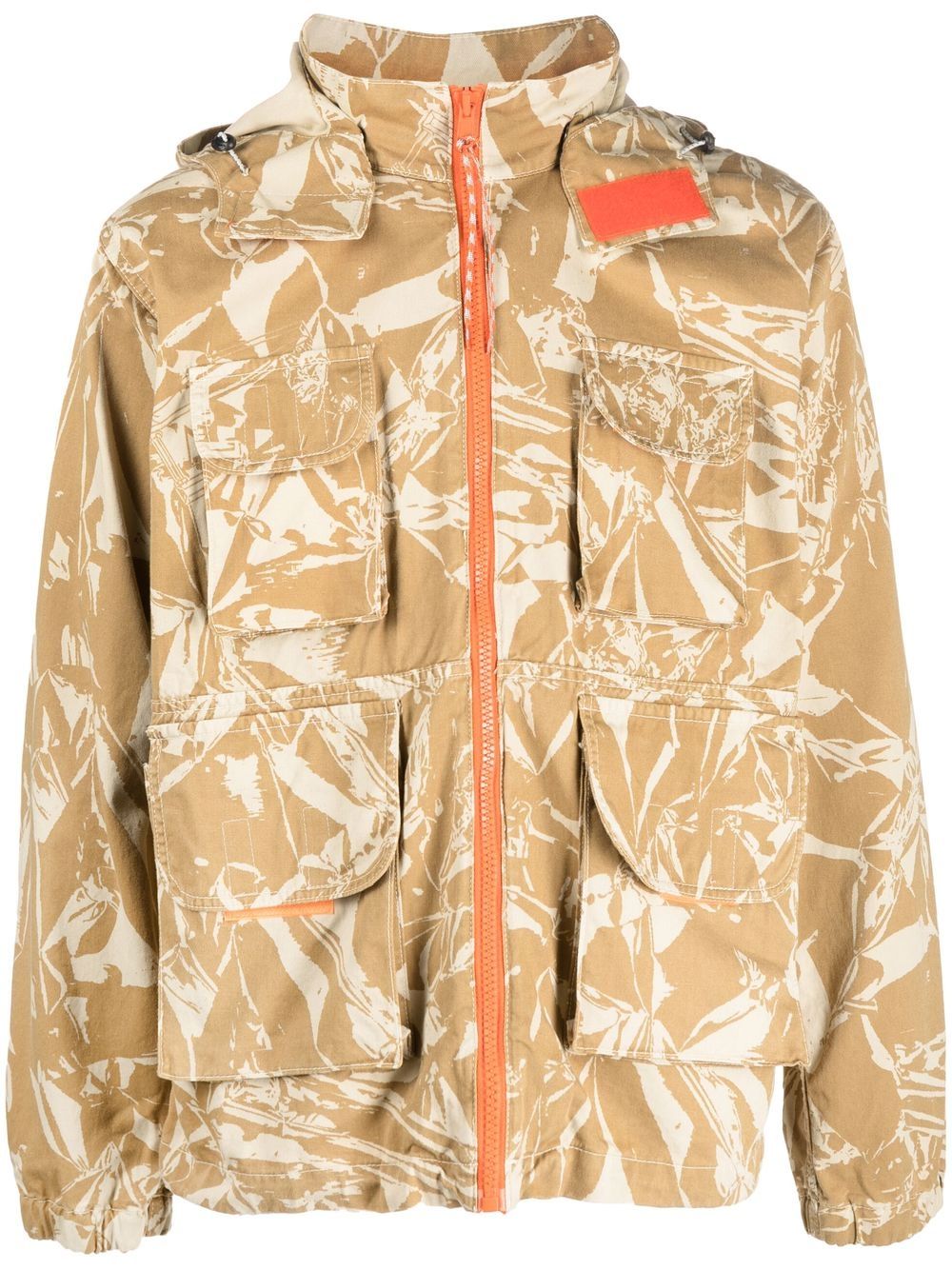 ARIES Crinkle Camouflage Hooded Cargo Jacket