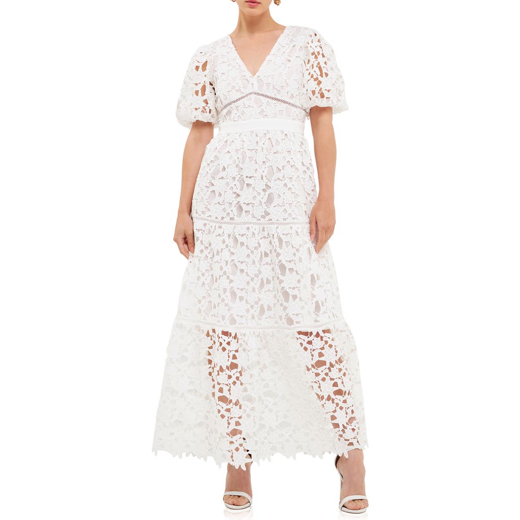 Endless Rose Puff Sleeve Tiered Lace Maxi Dress In Blush - 25% Off |  Editorialist