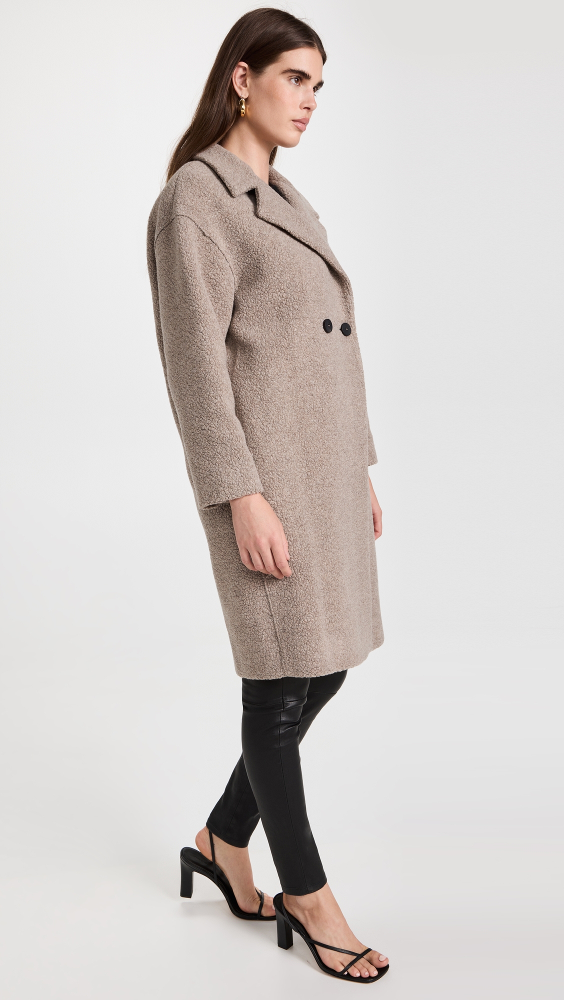HARRIS WHARF LONDON Harris Wharf London Dropped Shoulder Boucle Coat