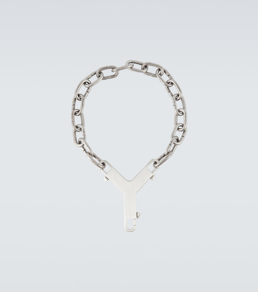 Rick Owens Cerberus Chainlink Choker In Silver - 30% Off