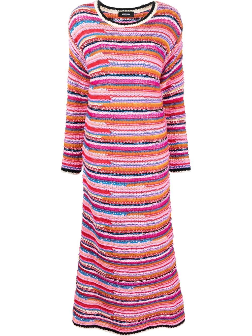 DSQUARED2 Colour-Block Knitted Midi Dress
