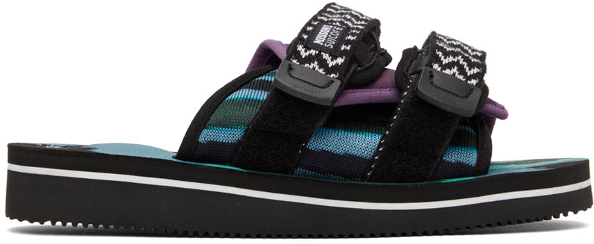 Missoni Suicoke Men\'s Purple & Black Patterned Slide Sandals Missoni x Suicoke | Nice Kicks main image 3