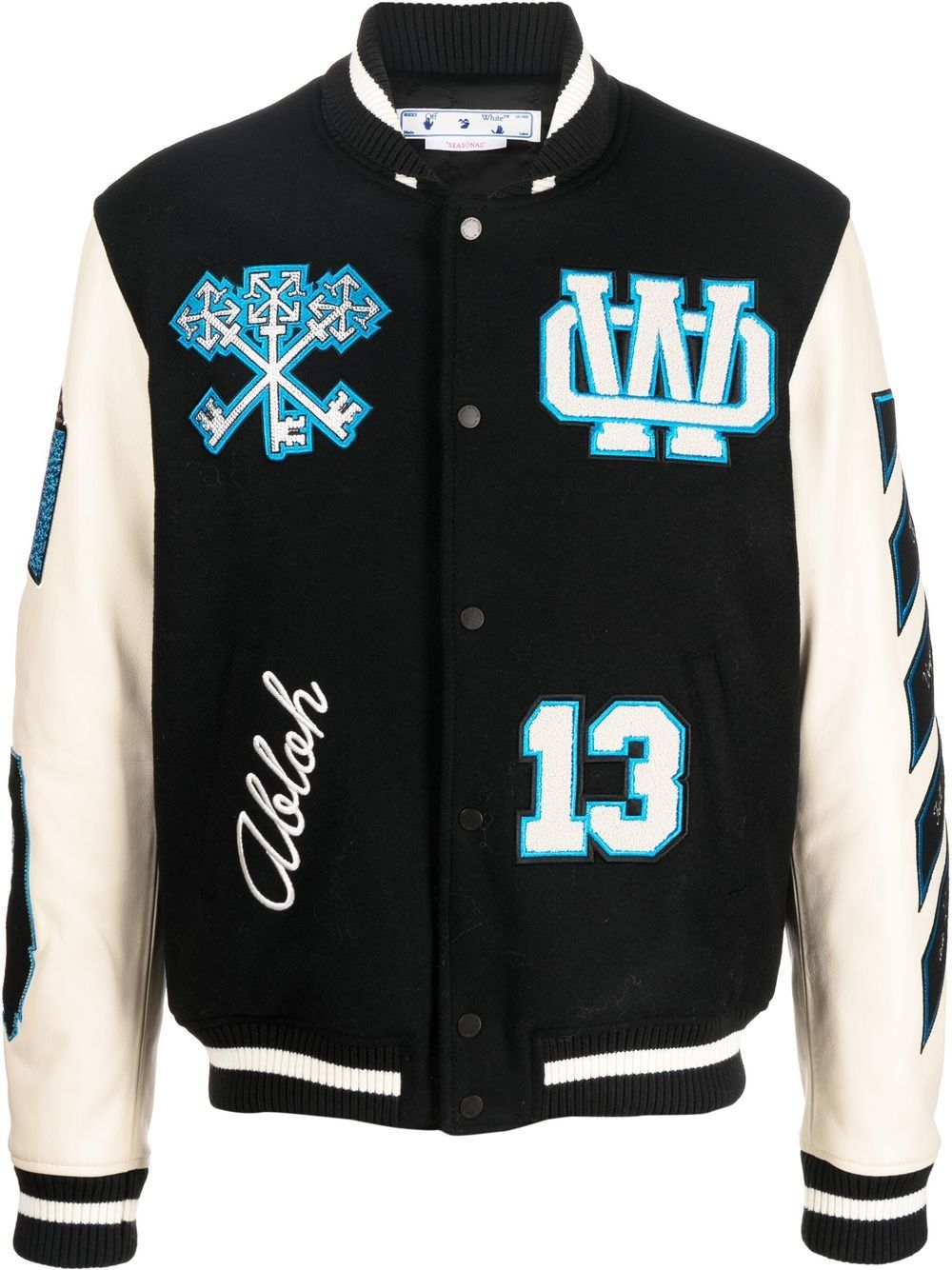 OFF-WHITE Off-White logo-patch varsity jacket