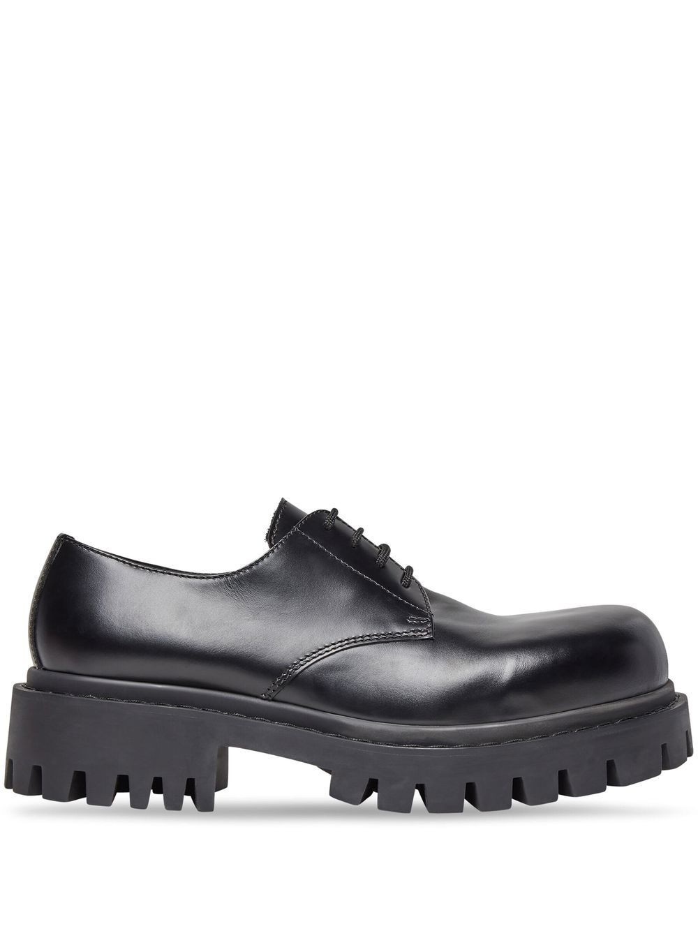 Balenciaga Sergent 20mm Leather Derby Shoes - Black | Editorialist
