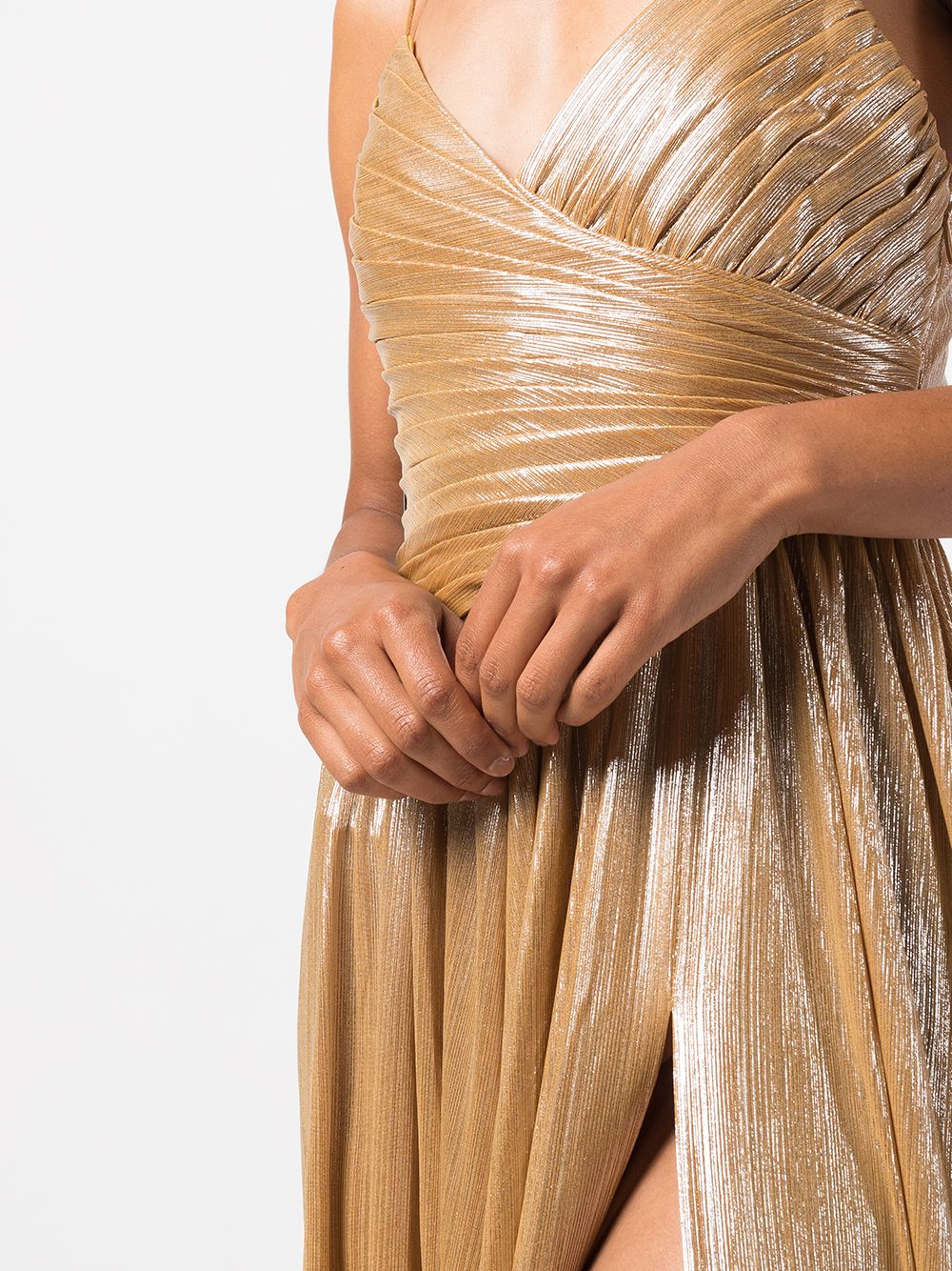 Retrofete Doss Pleated Gown In Gold - 44% Off | Editorialist