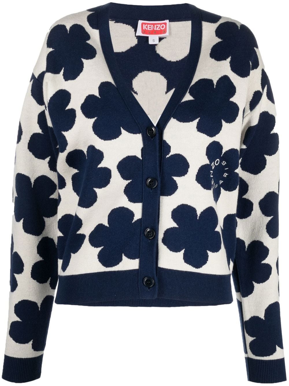 Kenzo Boke Flower Cardigan In White - 52% Off | Editorialist