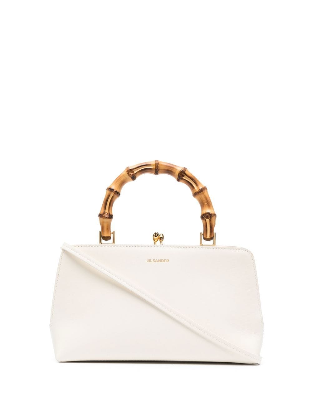 Jil Sander Goji Cream Leather Top Handle Bag - Off White