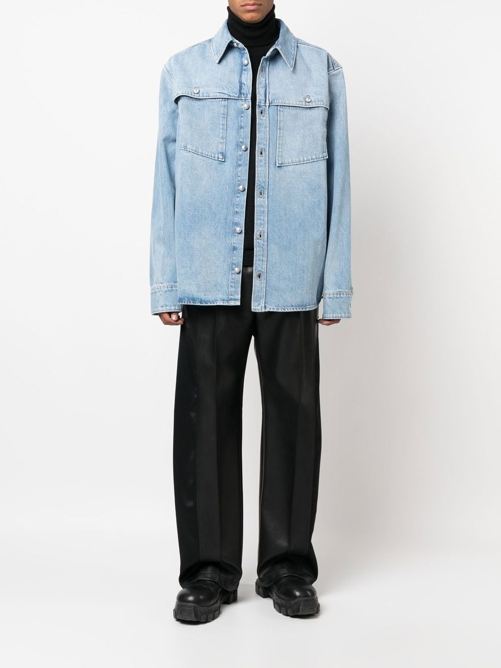 BALMAIN Faded Denim Shirt Jacket