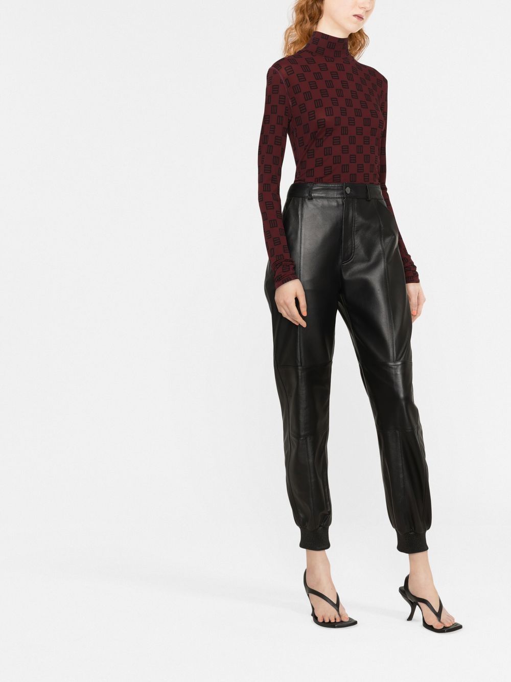 KARL LAGERFELD Karl Lagerfeld Tapered-Leg Leather Trousers