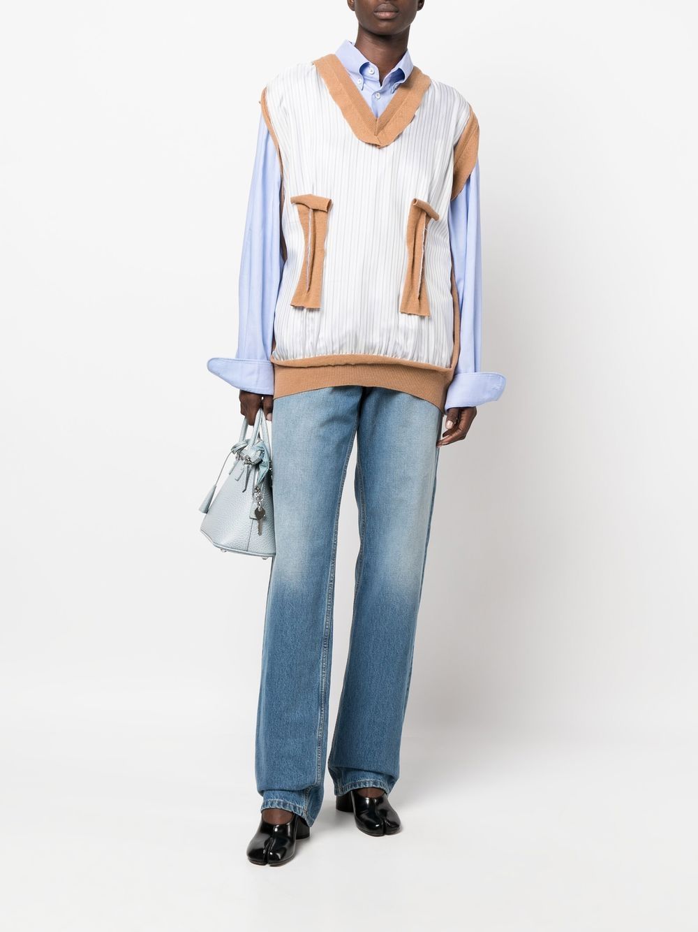 MAISON MARGIELA Maison Margiela Spliced Knit-Detail Shirt