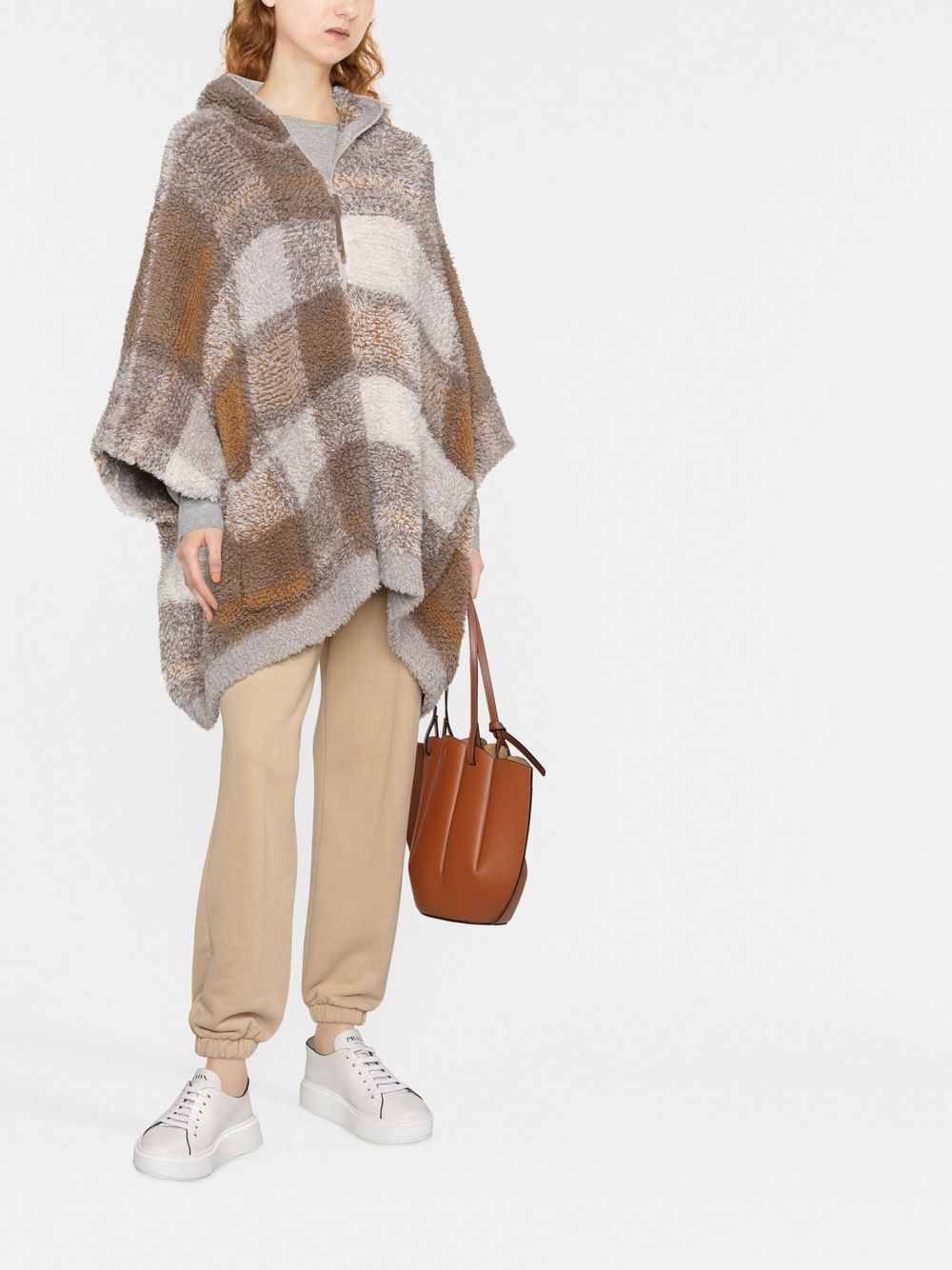 BRUNELLO CUCINELLI Check-Pattern Cashmere Poncho