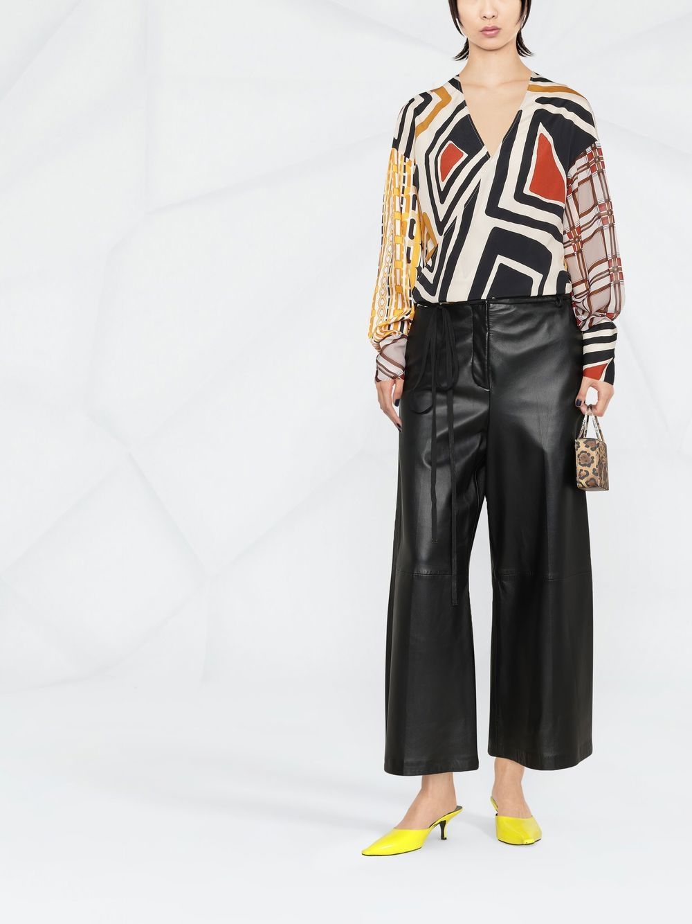 DSQUARED2 DSQUARED2 Geometric-Print Wrap Blouse